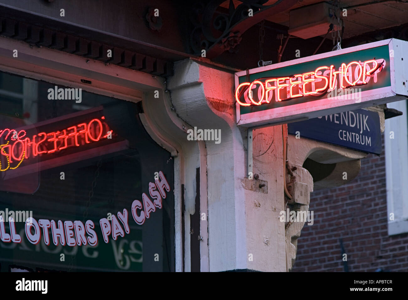 Neon illuminated Coffeeshop sign Amsterdam Holland Stock Photo - Alamy