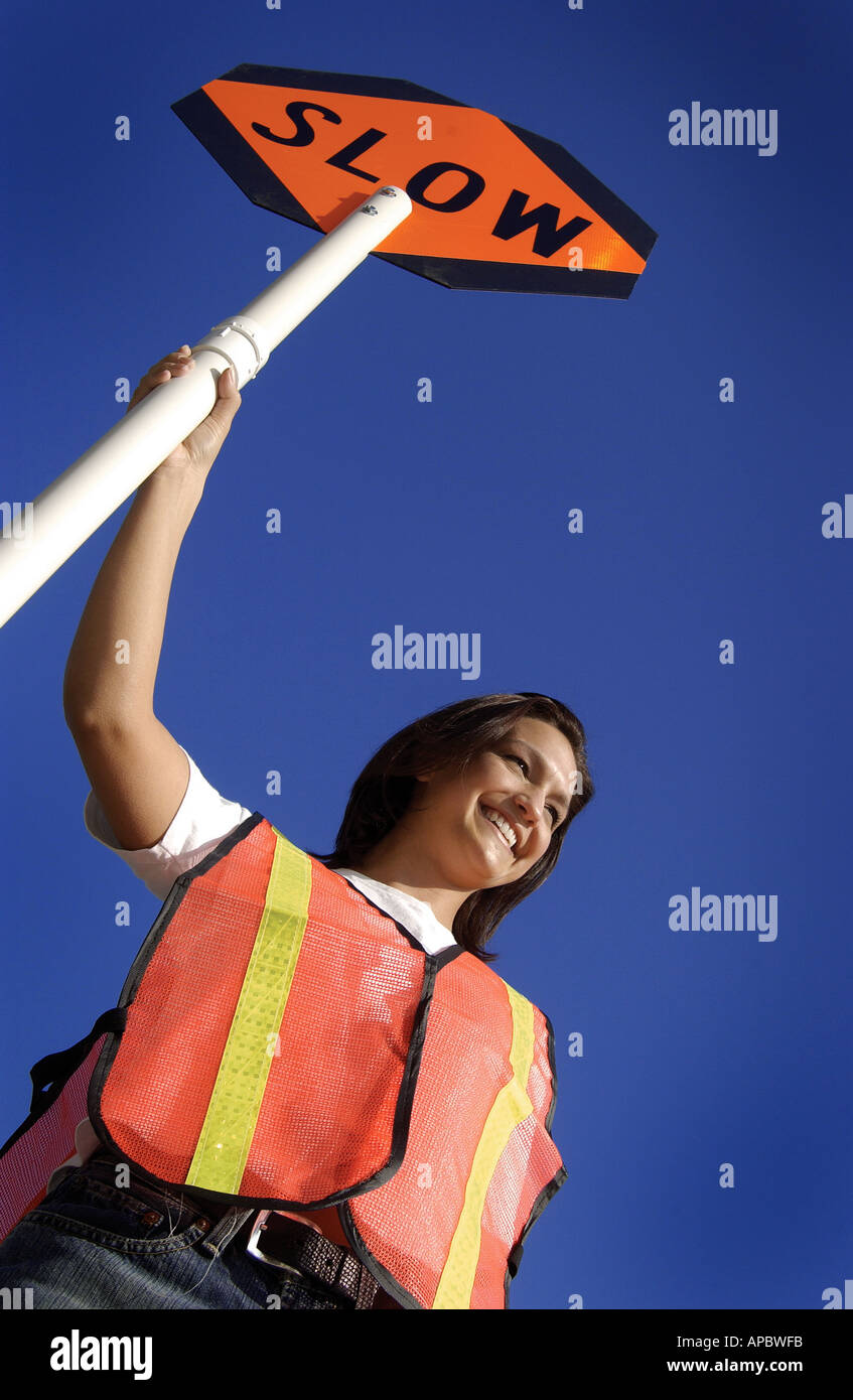 Female road construction worker Stock Photo - Alamy