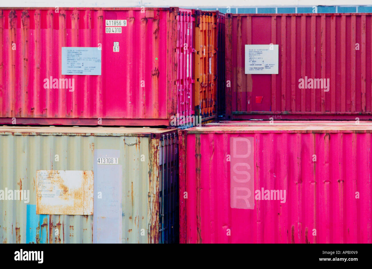 Cargo containers at a wharf hi-res stock photography and images - Alamy
