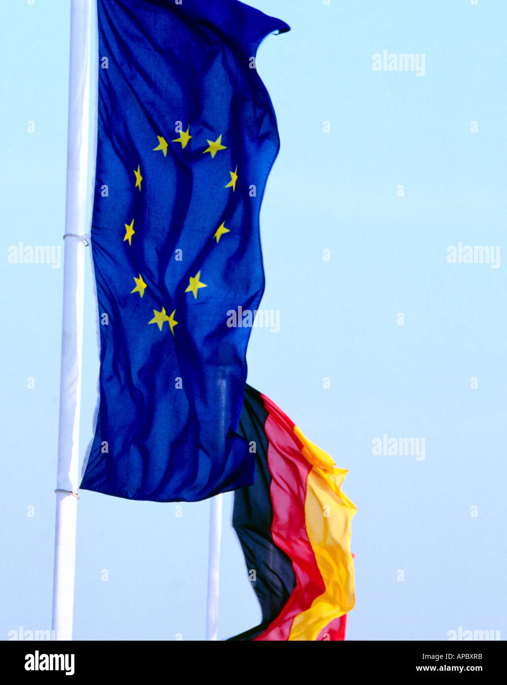 German european union flags waving hi-res stock photography and images ...