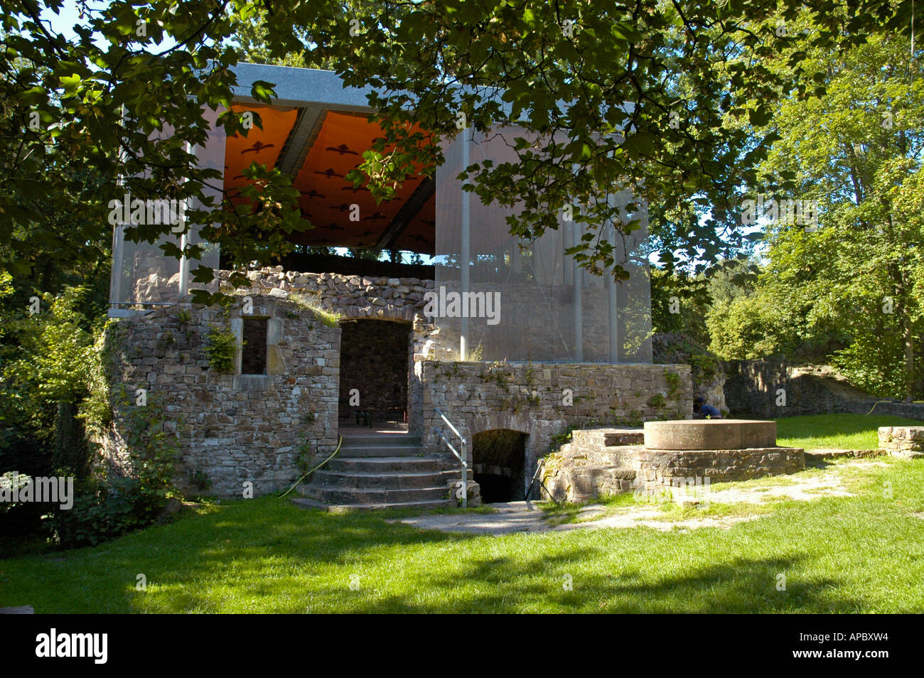 Excavations, castle Vlotho on the Amtshausberg, Teutoburg Forest, North ...