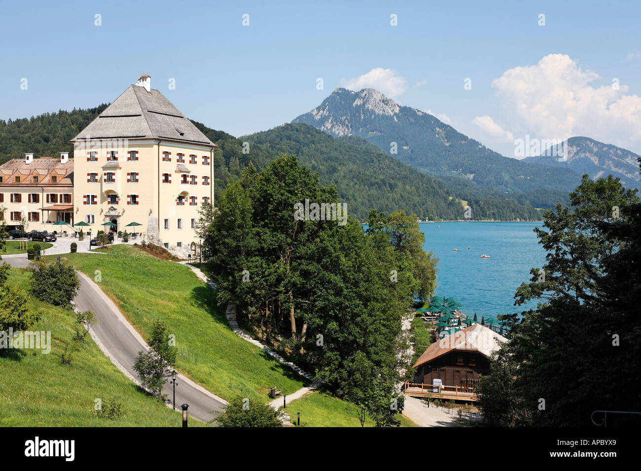 Fuschlsee lake fuschl castle salzkammergut hi-res stock photography and ...