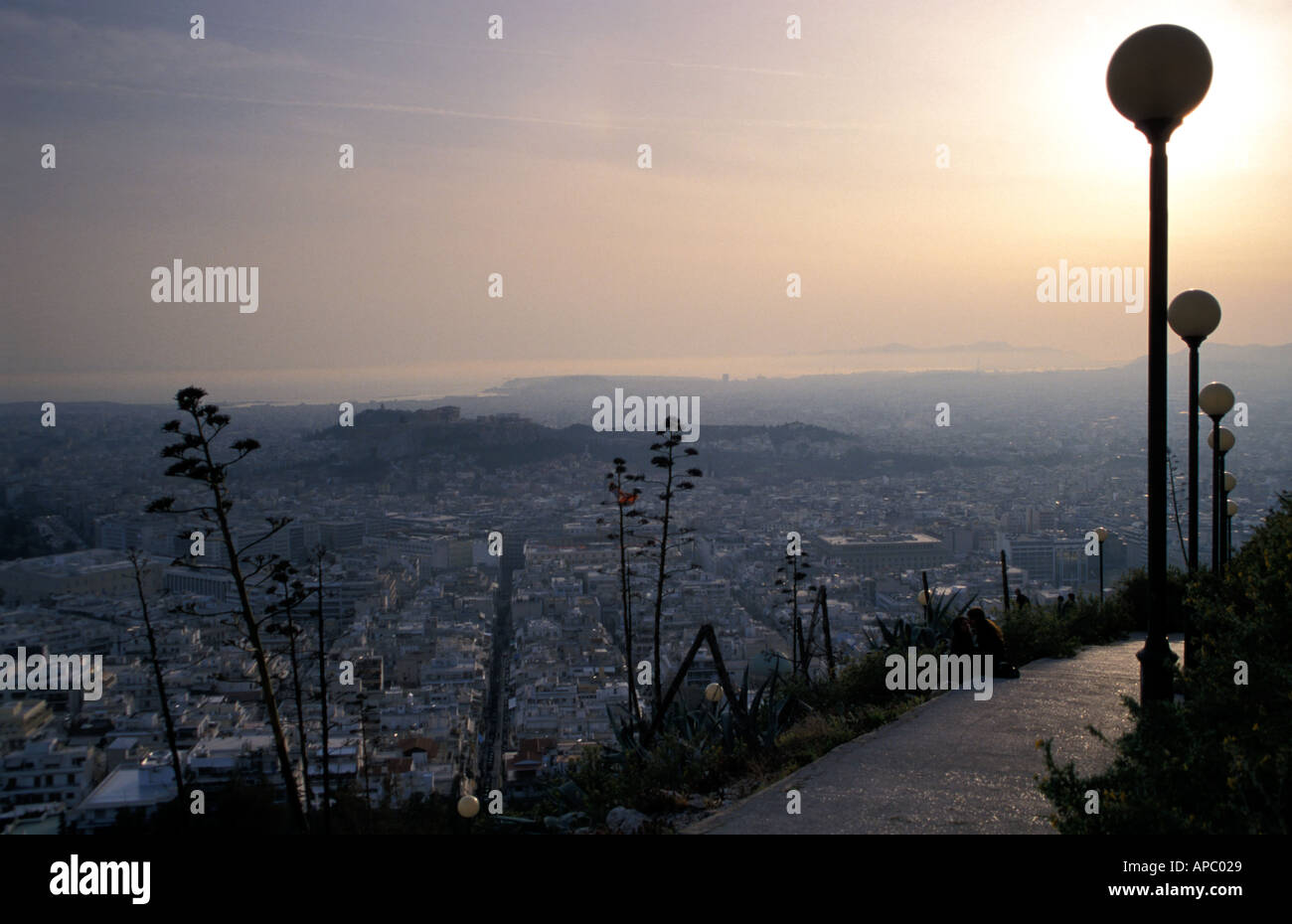 Greece acropolis sunset silhouette hi-res stock photography and images ...