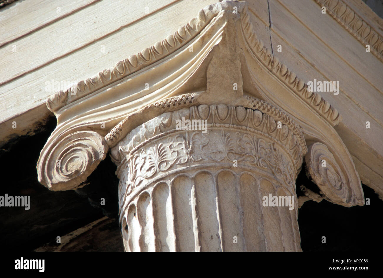 Ionic corner capital Stock Photo - Alamy