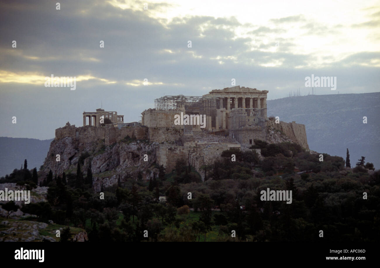 The Athens Acropolis where the Parthenon is being restored Stock Photo ...