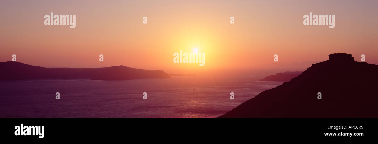 Sunset on Santorini, Thira, Cyclades, Greece Stock Photo - Alamy