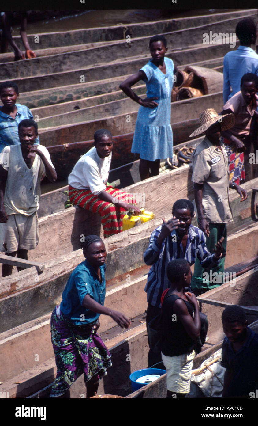 Dugout canoes Congo Zaire River D R Congo Zaire Central Africa Stock ...