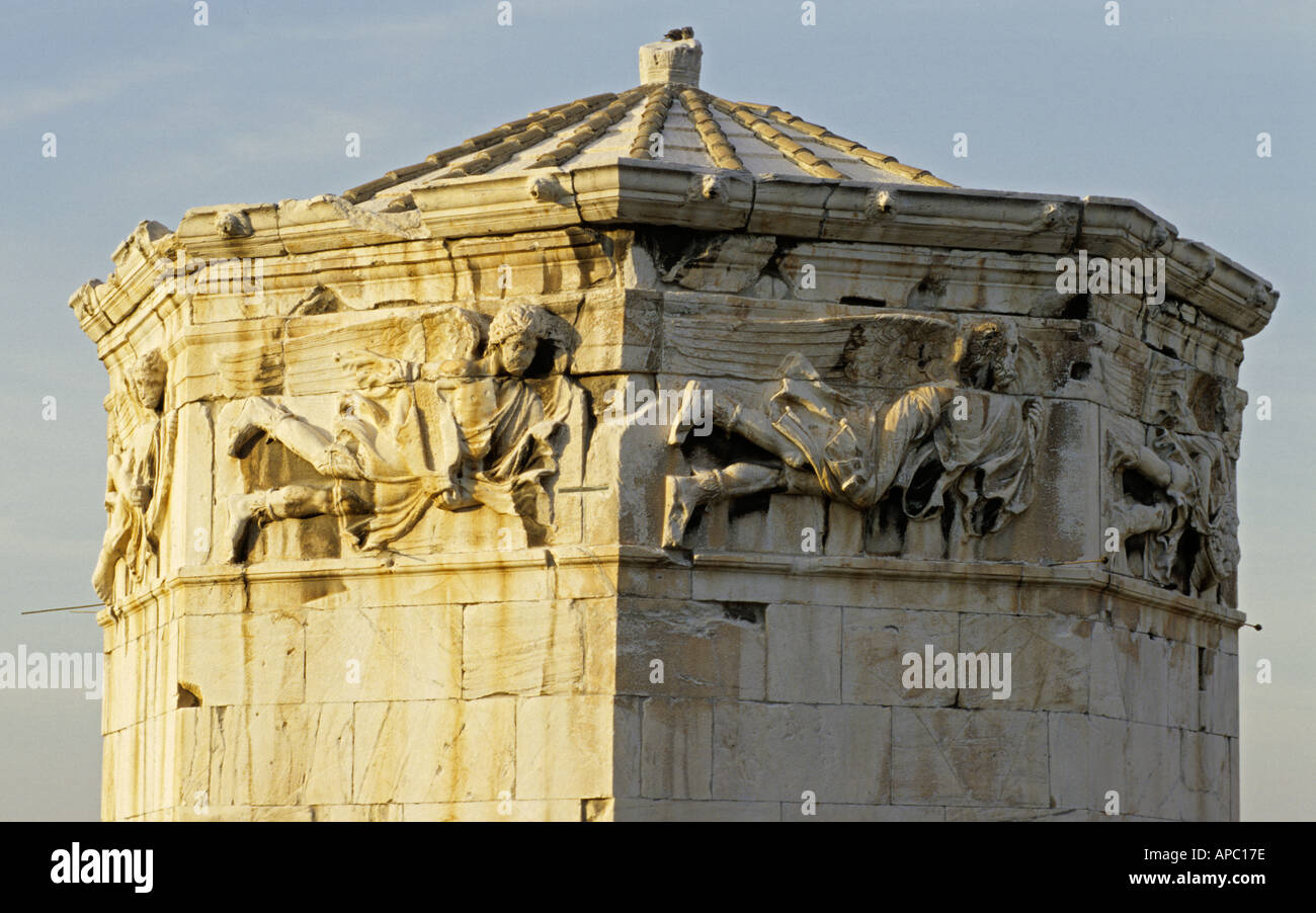 Water clock tower winds greece hi-res stock photography and images - Alamy