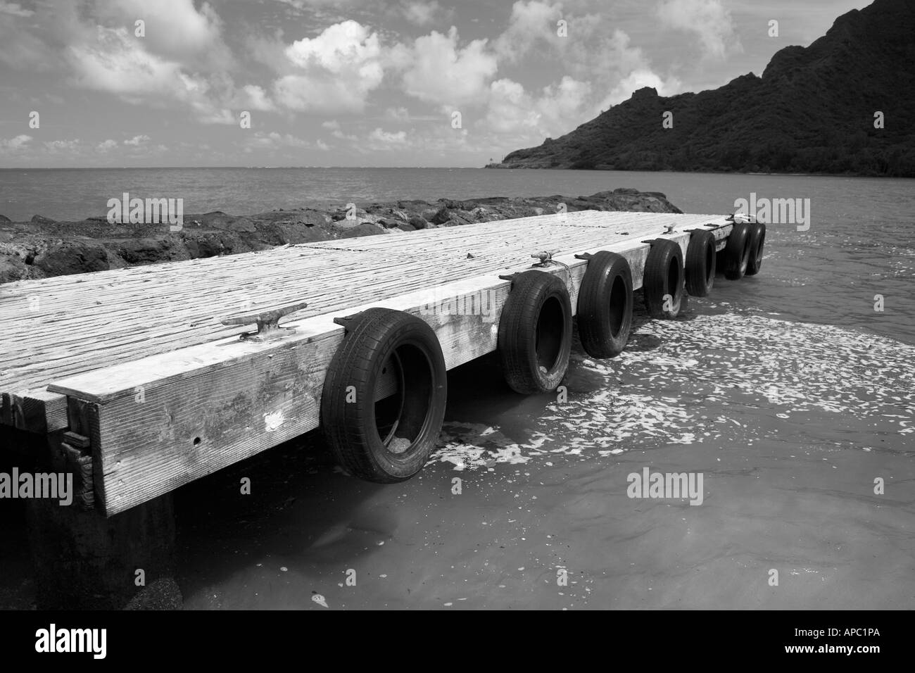 B&W Boat Pier Stock Photo - Alamy