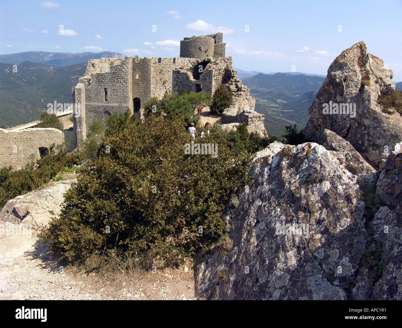 The castle fortress Peyrepertuse, France, Southern France Stock Photo ...
