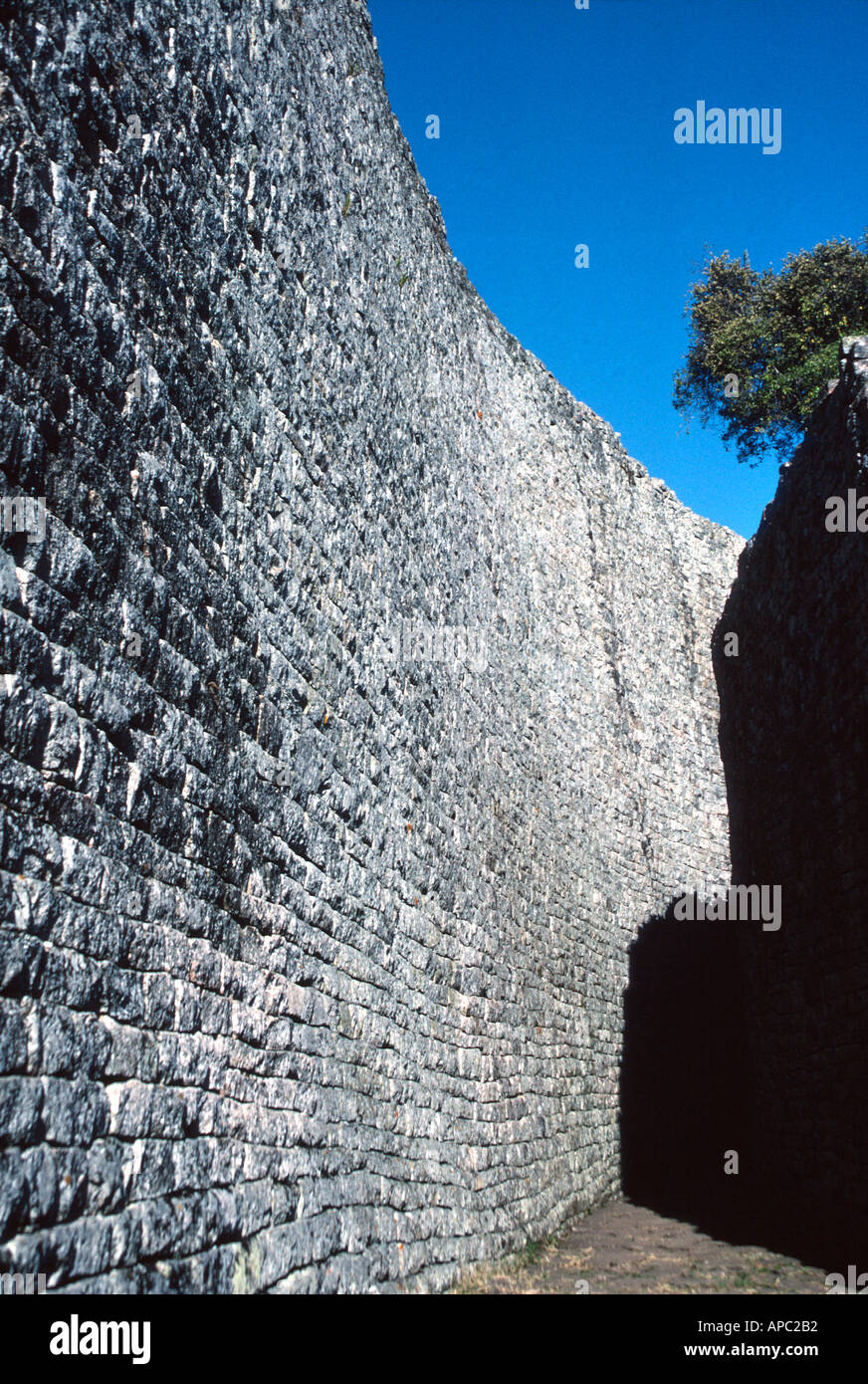 Historic Stone Wall Great Zimbabwe Ruins Zimbabwe Southern Africa Stock ...