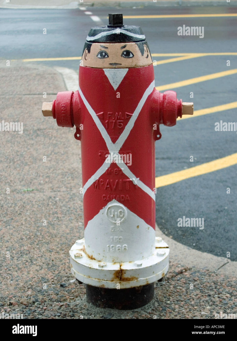 Fire Hydrant in Canada painted to look like Canadian Mounty Stock Photo ...