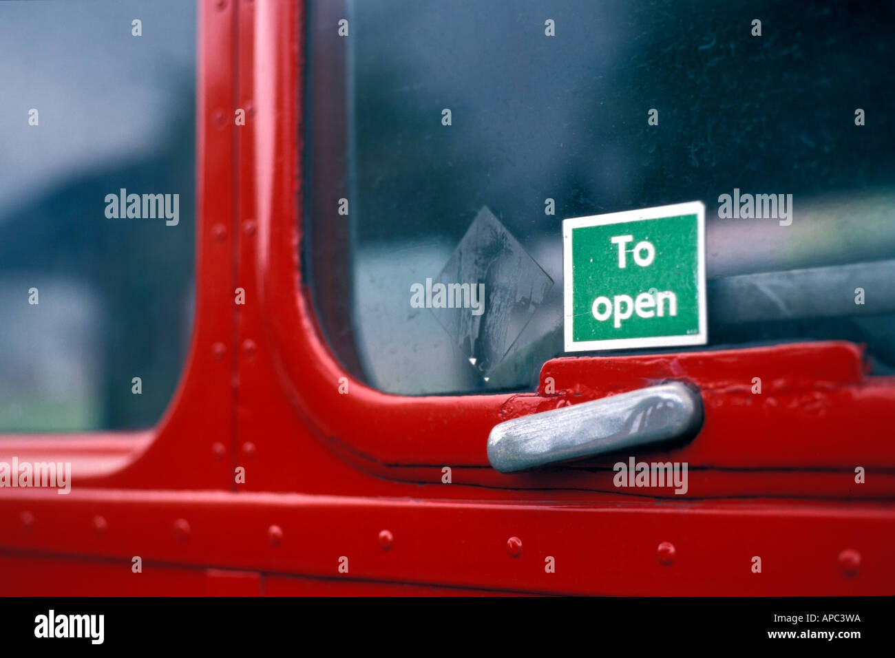 Routemaster bus window Stock Photo - Alamy