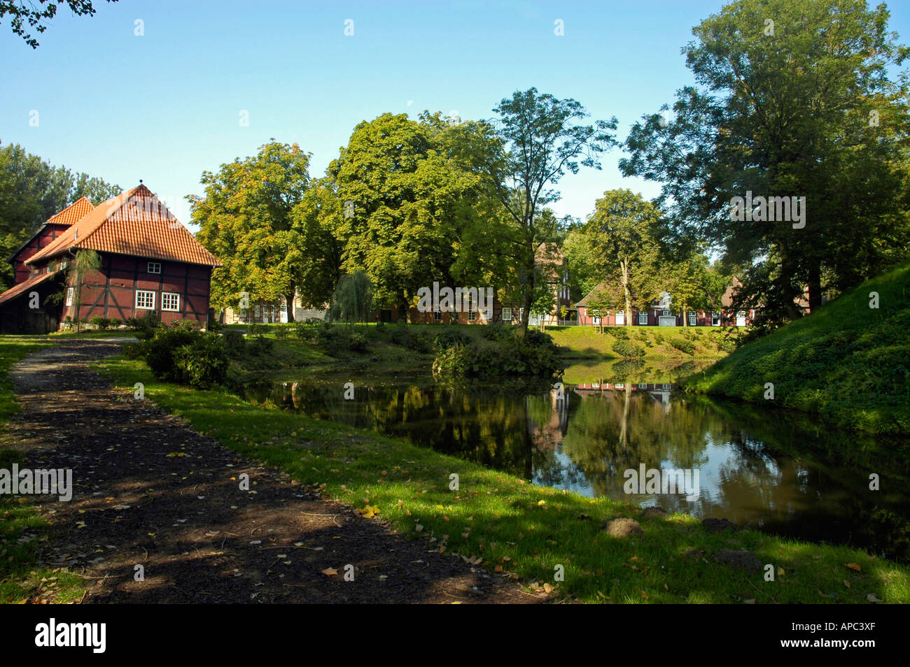 Castle gardens, castle Rheda, Rheda, North Rhine-Westphalia, Germany ...