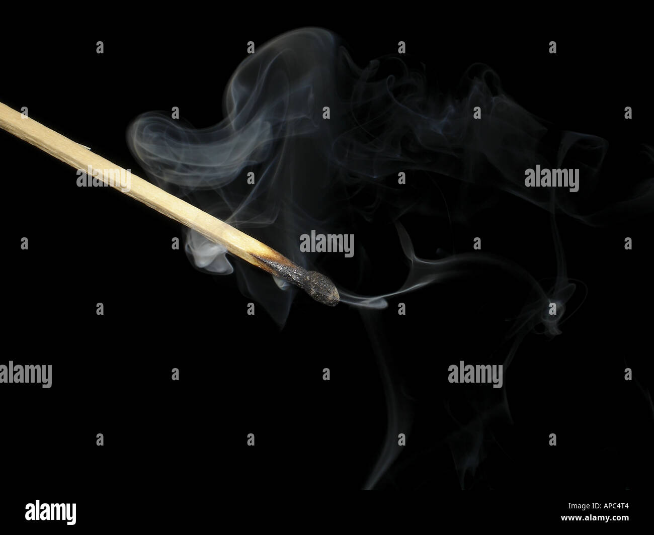 Burnt match with smoke Stock Photo - Alamy