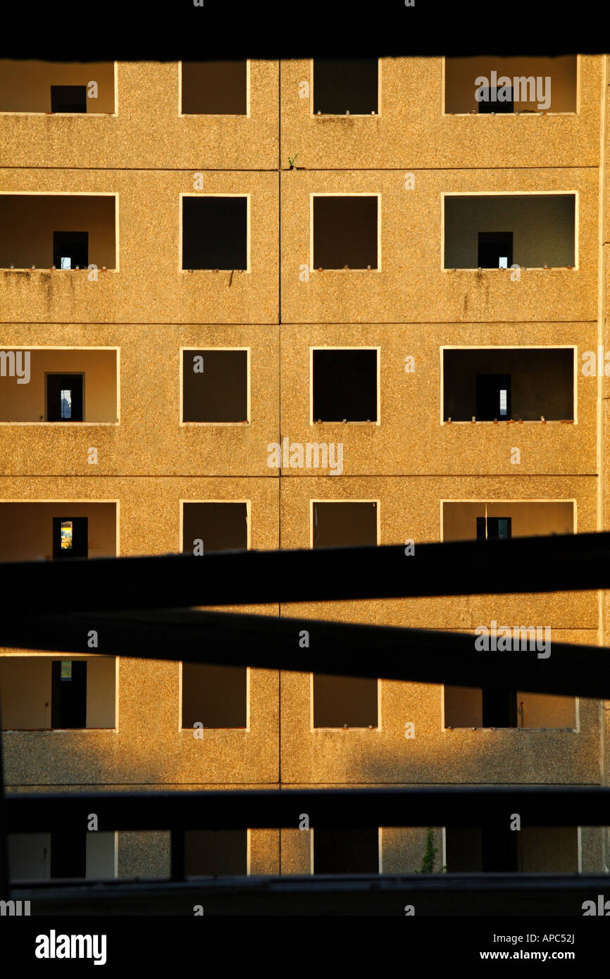Wrecked old concrete building in East Germany Stock Photo - Alamy