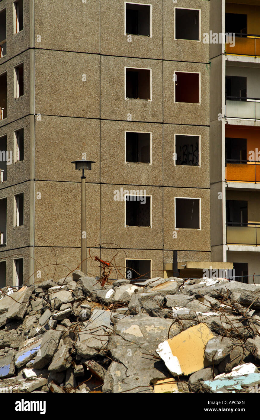 Wrecked old concrete buildings in East Germany Stock Photo - Alamy