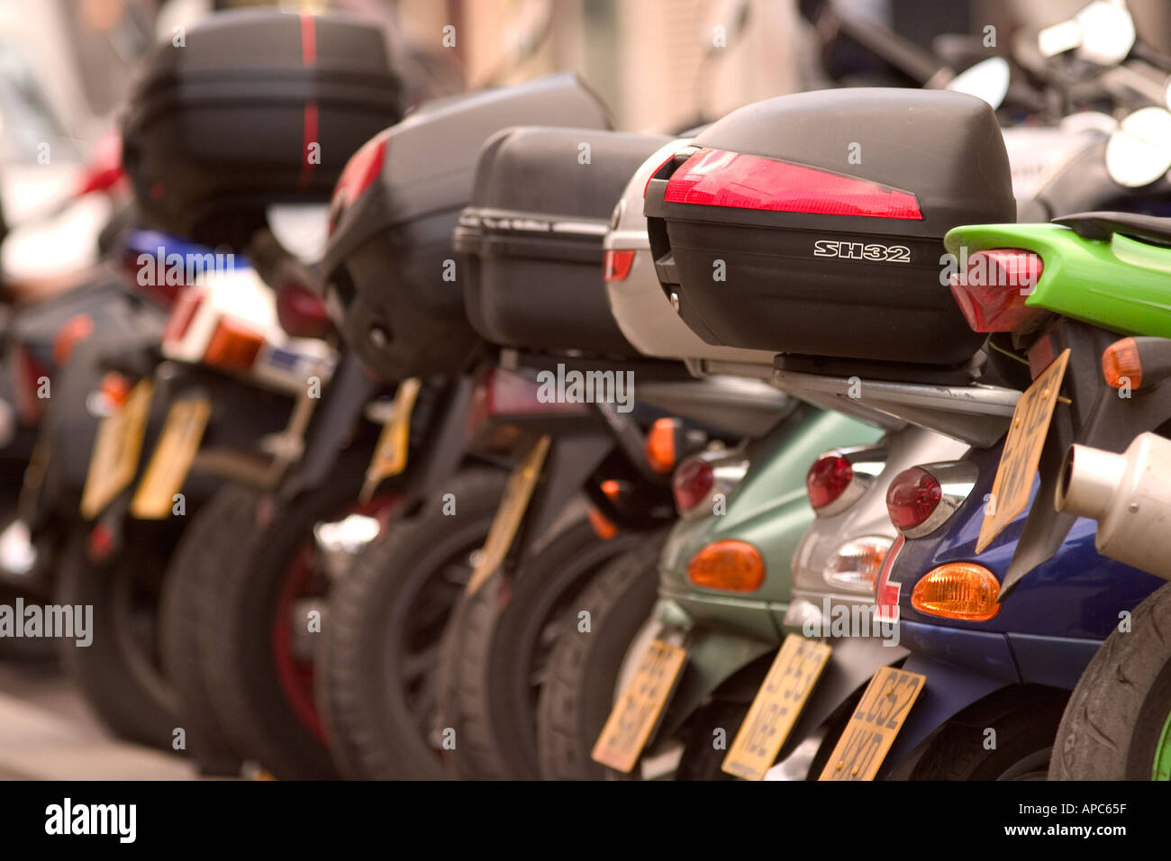 Motorcycle stand London Stock Photo - Alamy