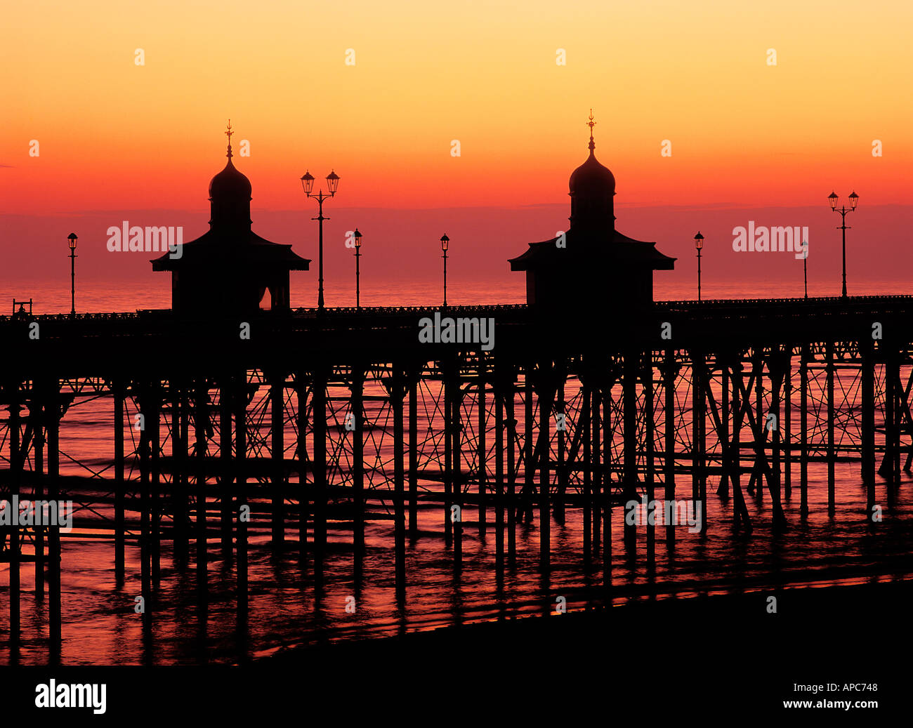 blackpool north pier silhouette dusk sunset lancashire england uk Stock ...