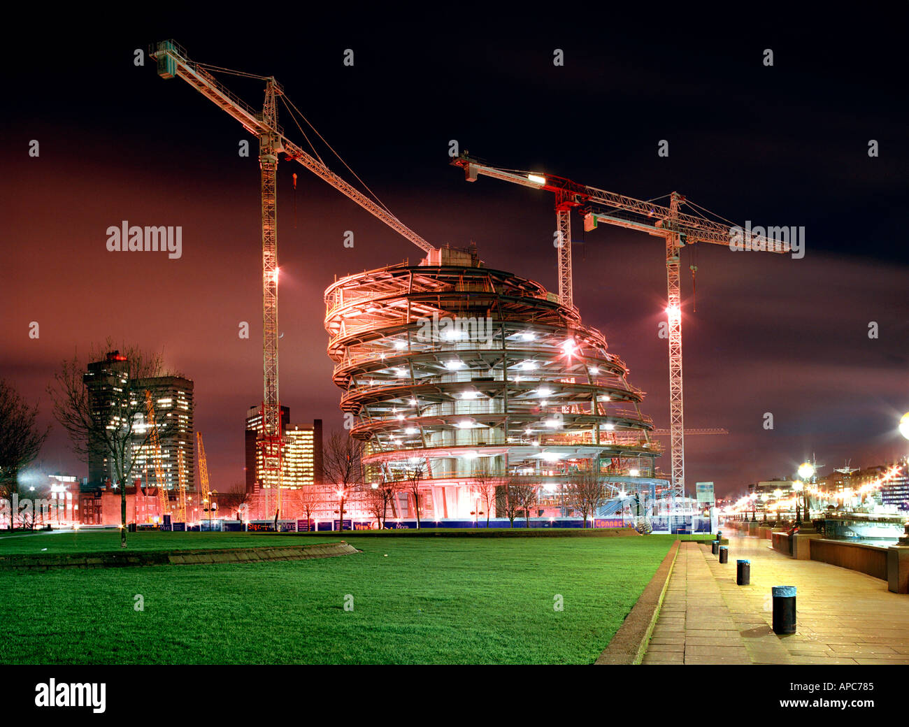 mayors office building london england uk night under construction city ...