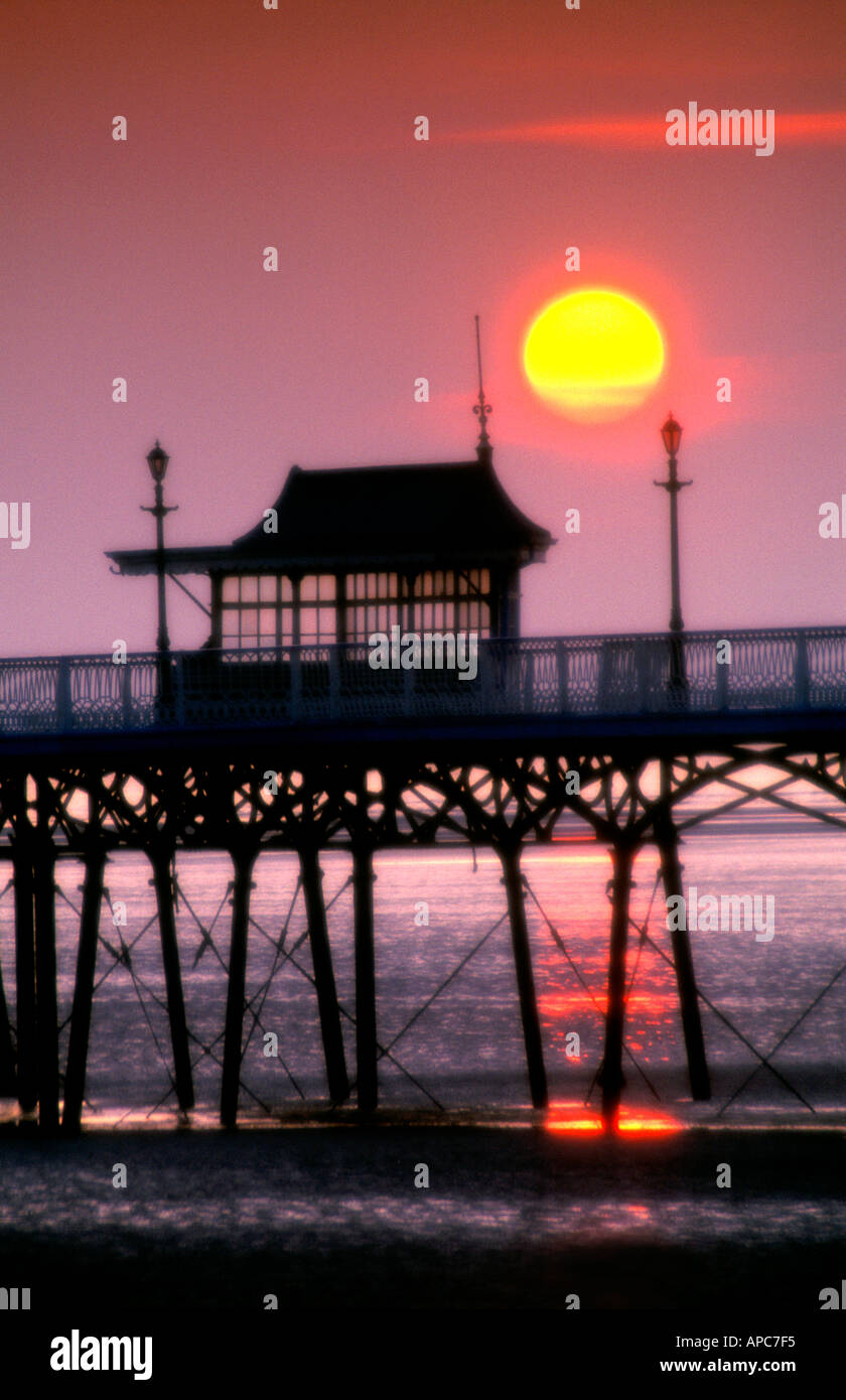 st annes pier sunset lancashire england uk Stock Photo - Alamy