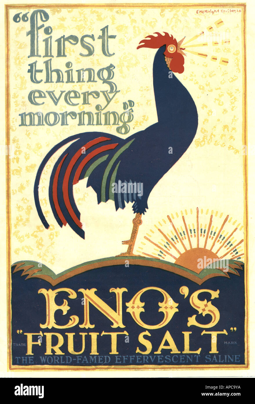 Eno's "Fruit Salt" advertisement by E. McKnight Kauffer 1925 Stock ...