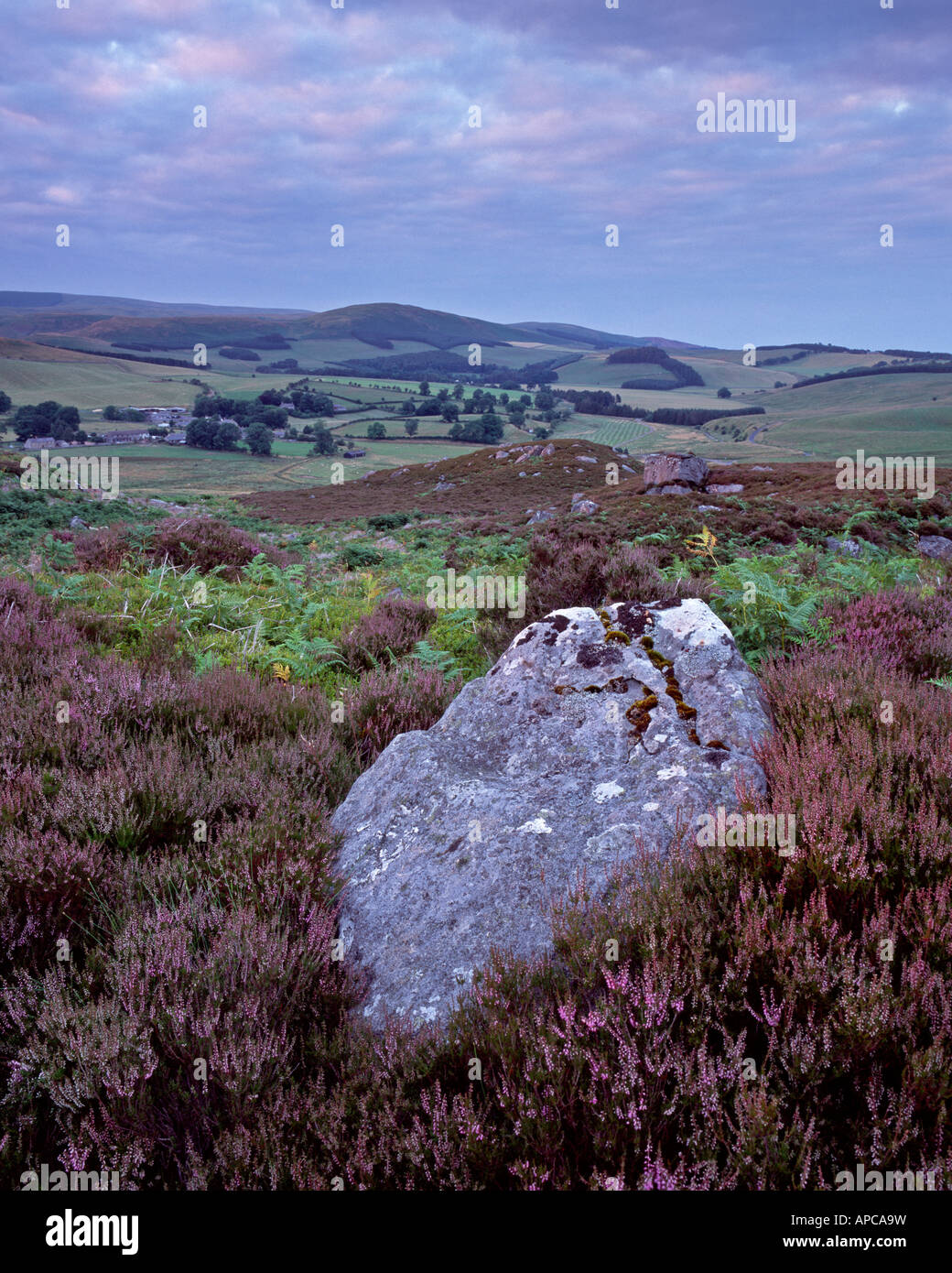 Landscape around the village of Harbottle in the Northumberland ...