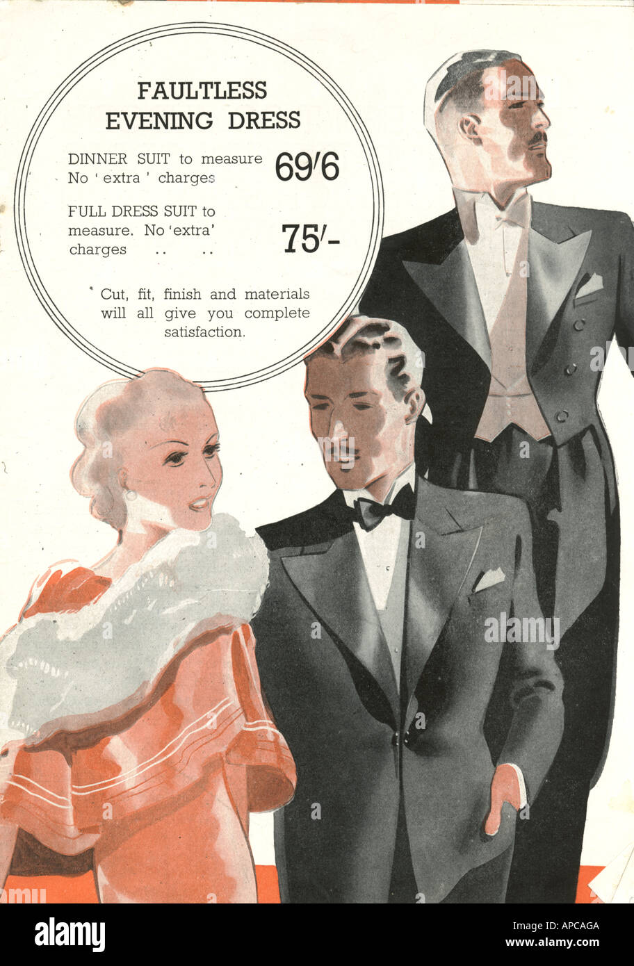 Advertisement for evening dress by Rego1936 Stock Photo - Alamy