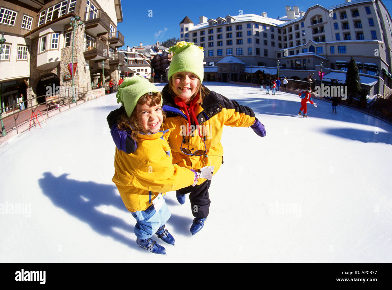 Ice skating at the winter kids hi-res stock photography and images - Alamy