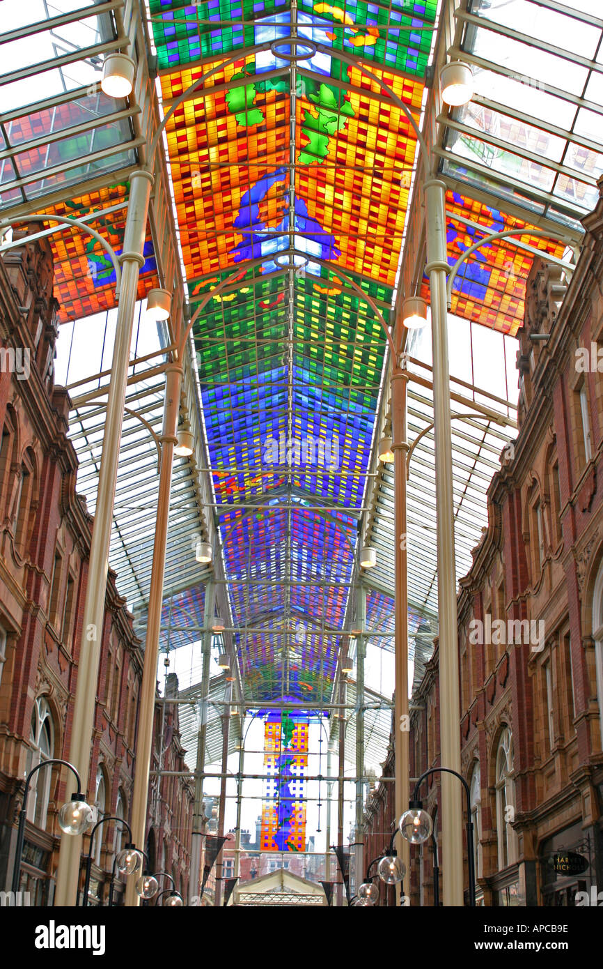 Leeds UK Victoria Quarter with modern glazing over original Victoria ...