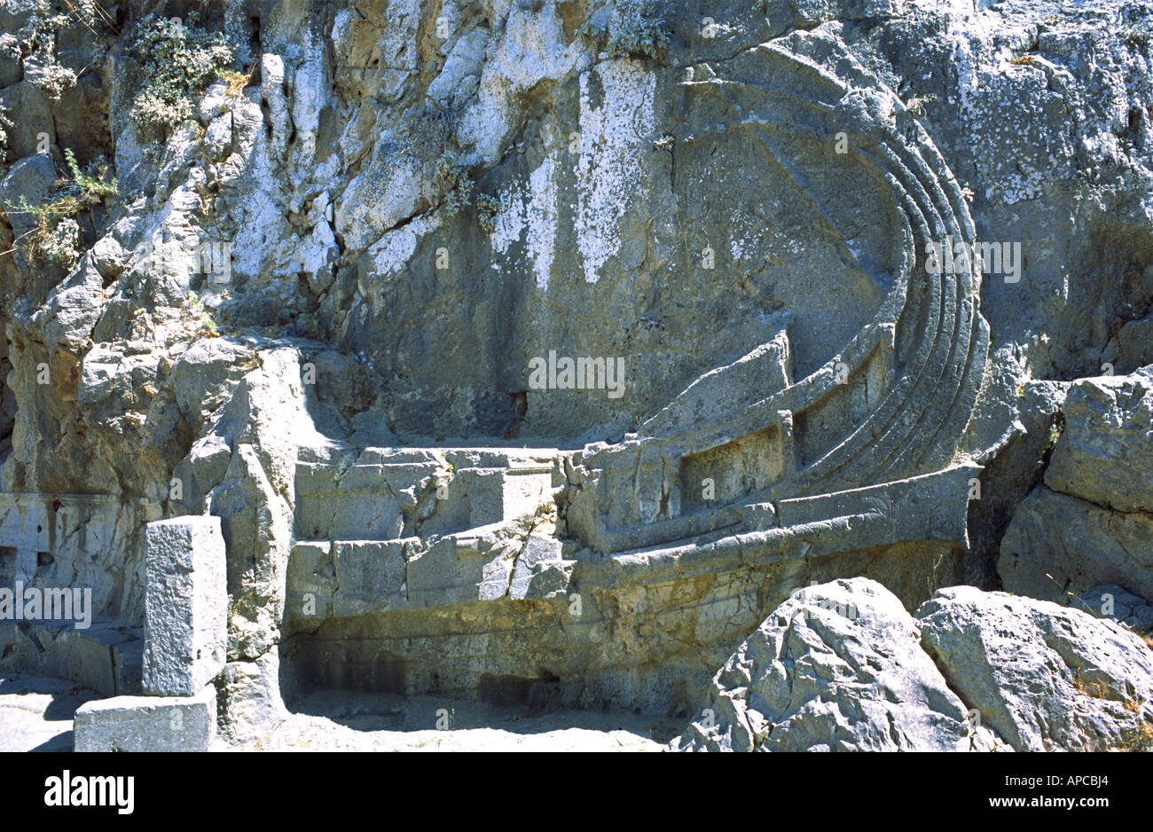 Carving Acropolis Lindos Rhodes Greece Stock Photo - Alamy