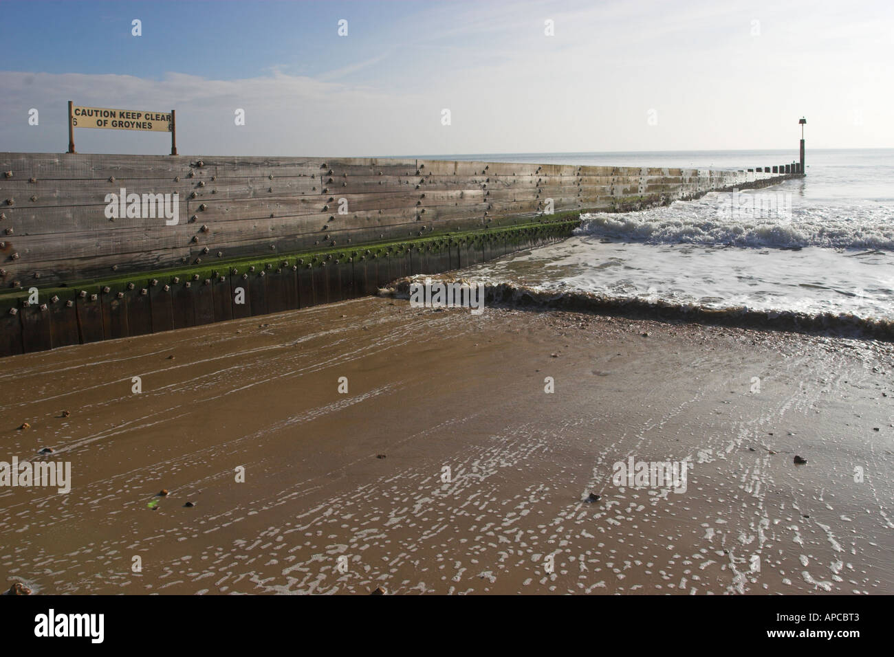 Caution keep clear of groynes hi-res stock photography and images - Alamy