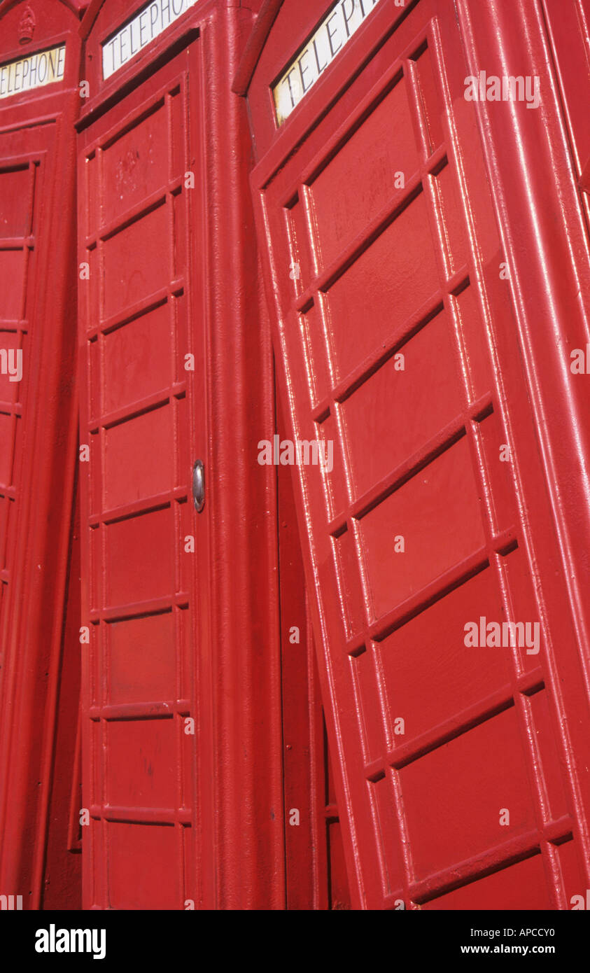 Detail of David Mach's Leaning Telephone Boxes Street Sculpture, London ...