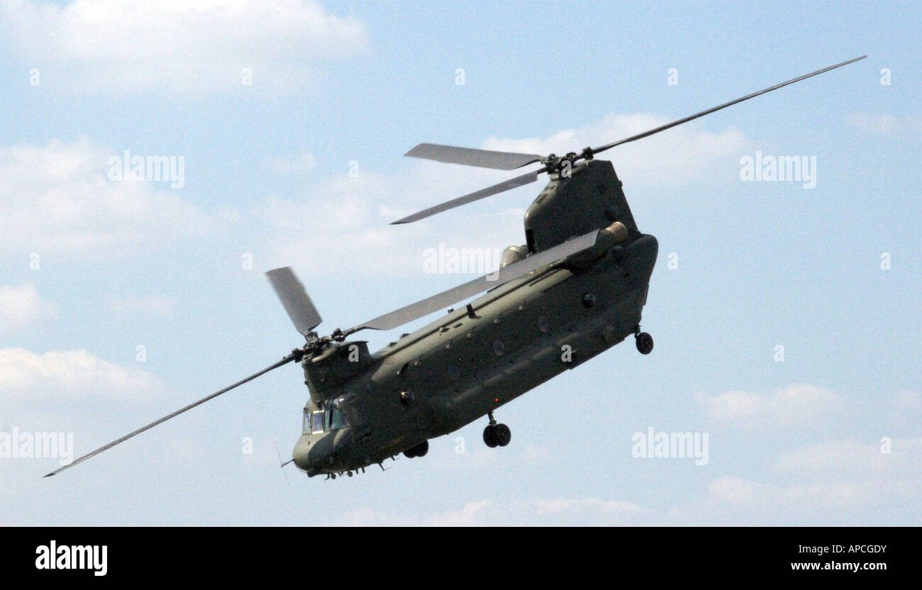Chinook Helicopter in the skies above Biggin Hill, Kent, England Stock ...
