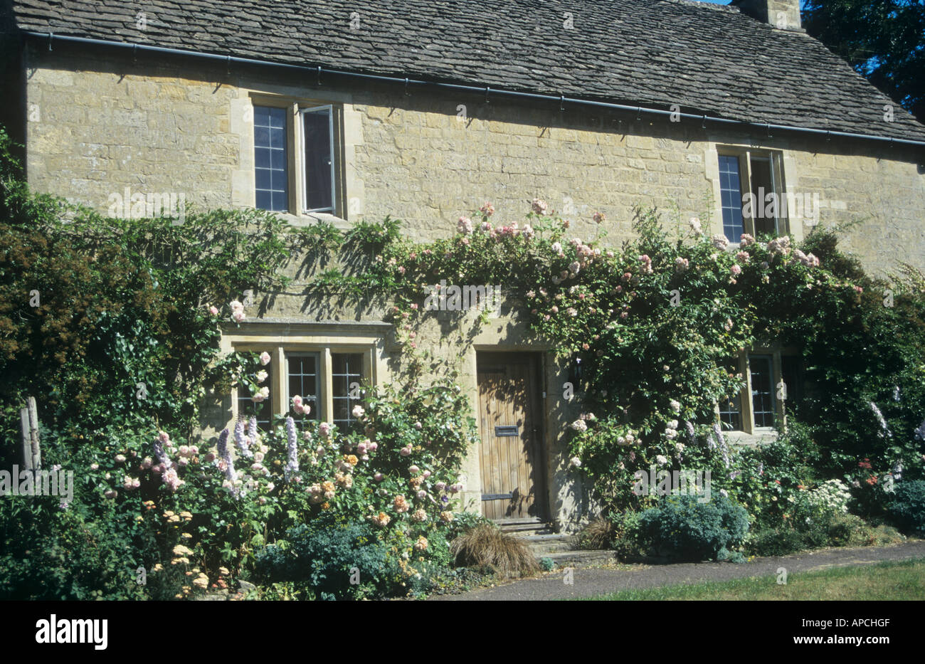 Typical Cotswold Stone Cottage at Little Barrington, near Burford, the ...