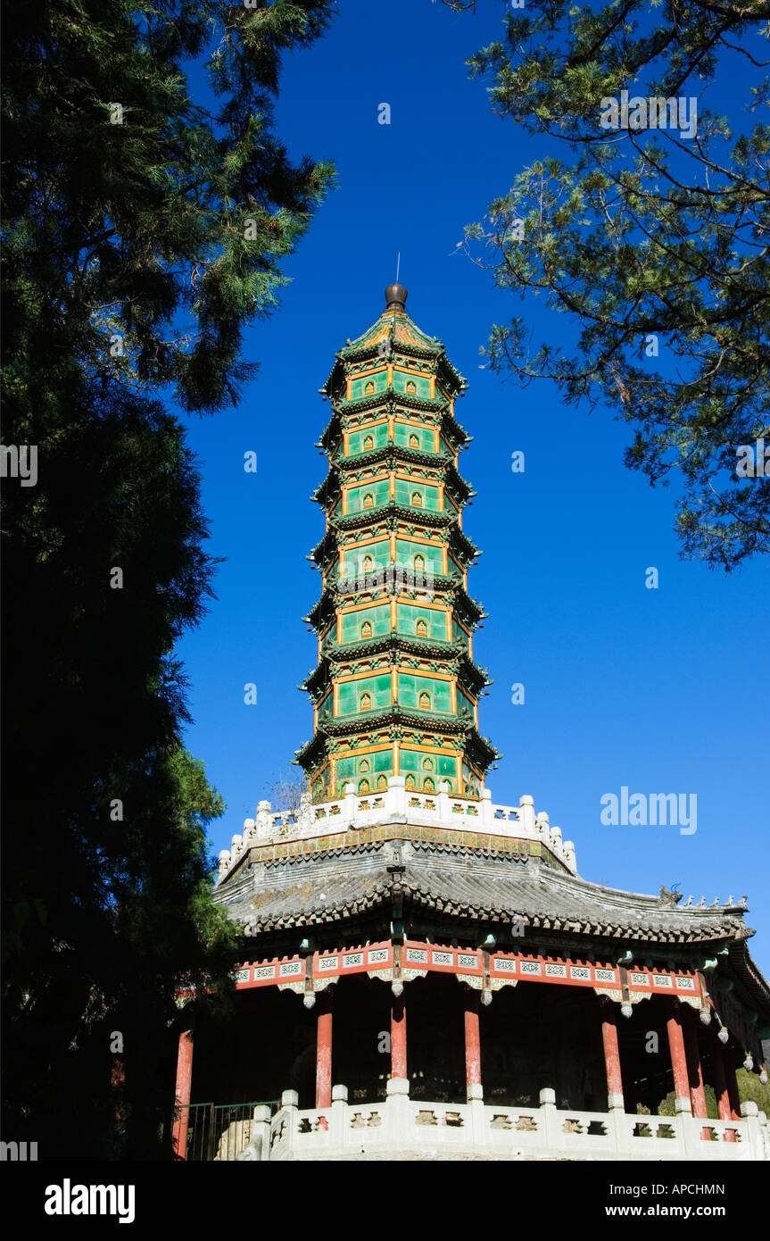 a seven tier pagoda in Fragrant Hills Park in the Western Hills Beijing ...