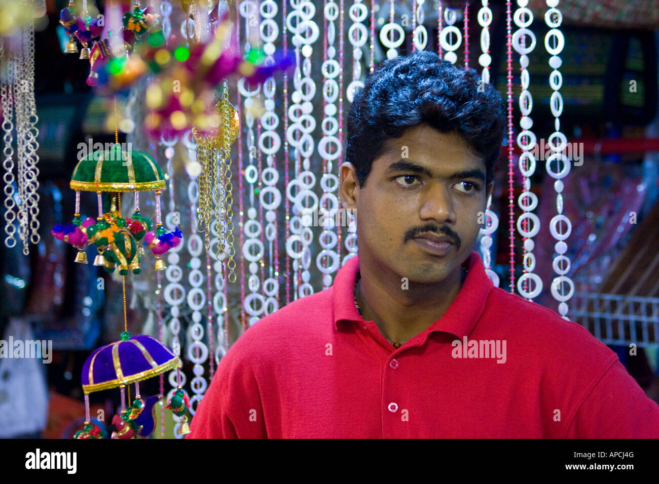 Indian Man in the Souvenir Market Little India Singapore Stock Photo ...