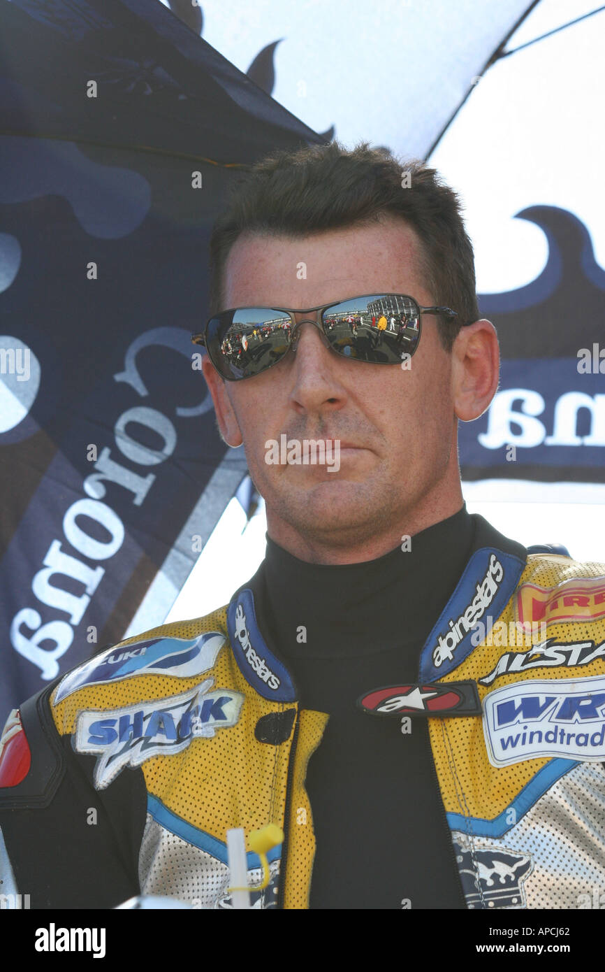 Troy Corser on start grid WSBK 2005 Magny Cours Stock Photo - Alamy