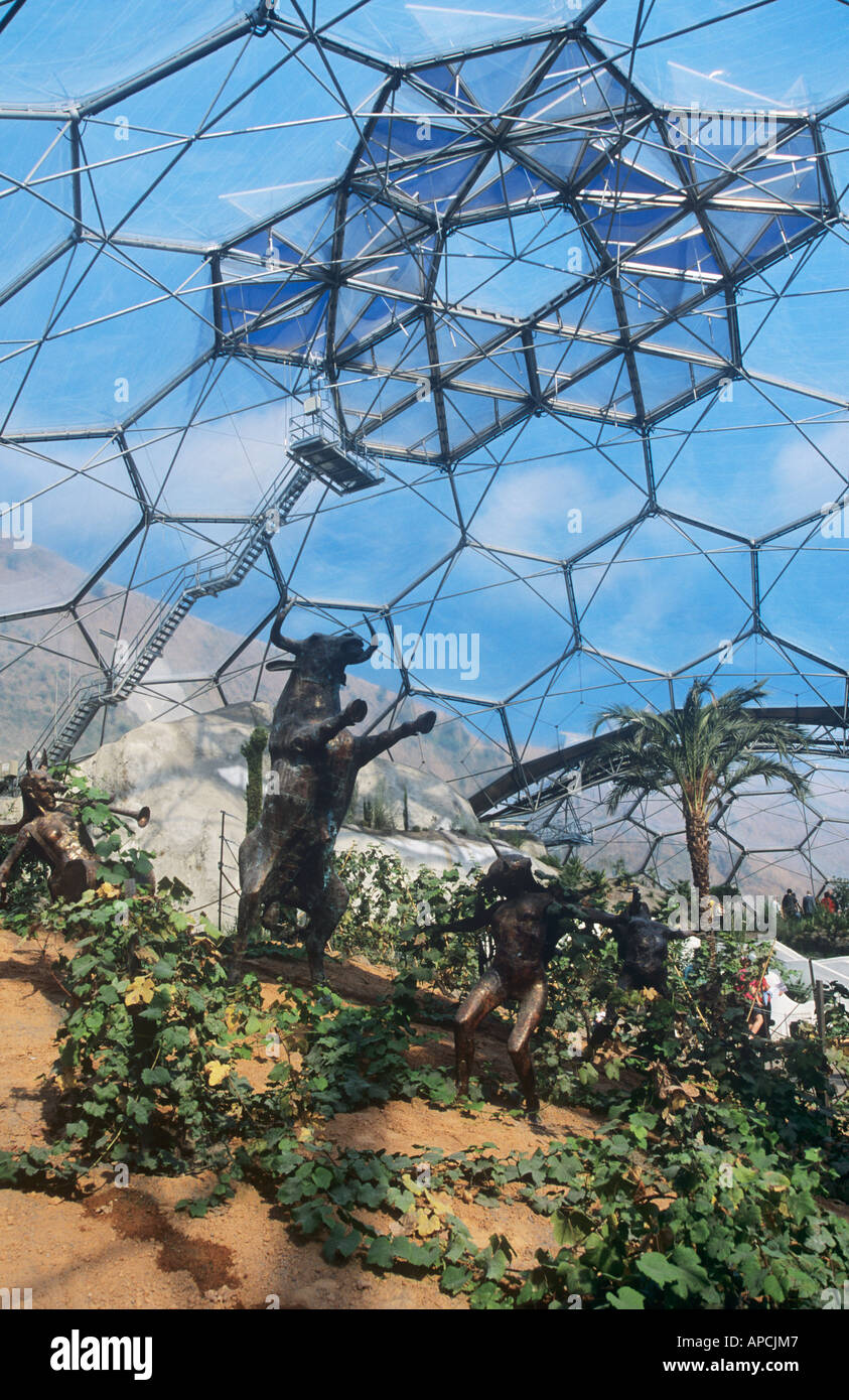 Bull Figure and Glass Roof Pattern, the Warm Temperate Biome, Eden ...