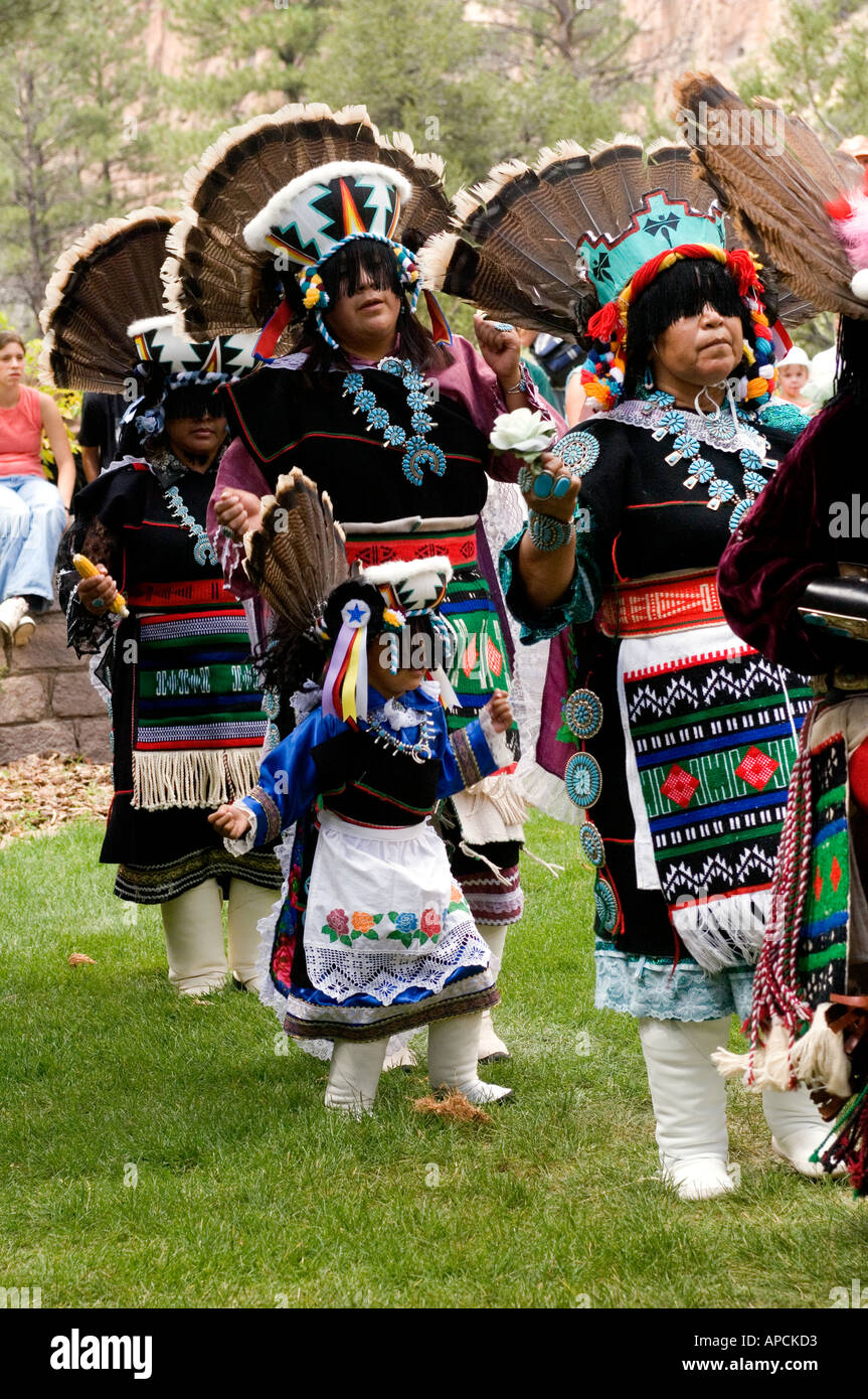 Zuni Pueblo dancers preforming traditional dances at Bandelier National ...