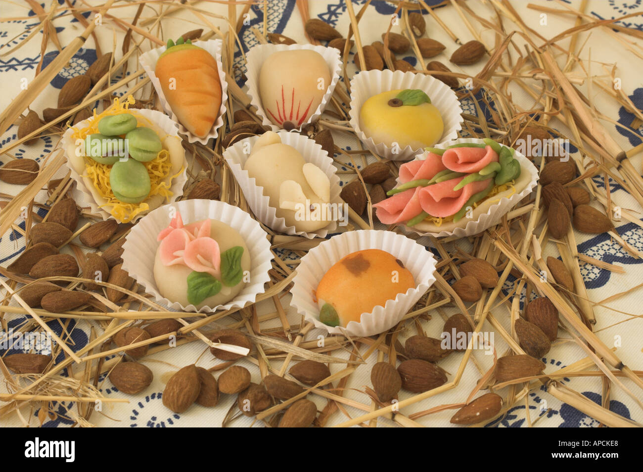 Almond traditional algarve sweets, Portugal Stock Photo - Alamy