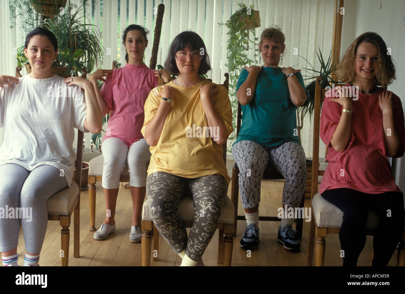group of pregnant women in an exercise class Stock Photo - Alamy