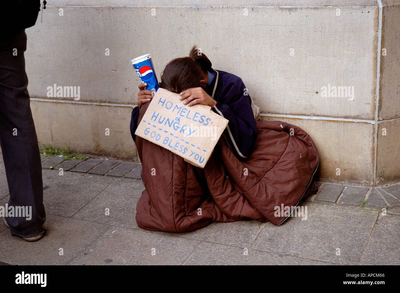 Young person homeless hungry and begging in London Stock Photo - Alamy