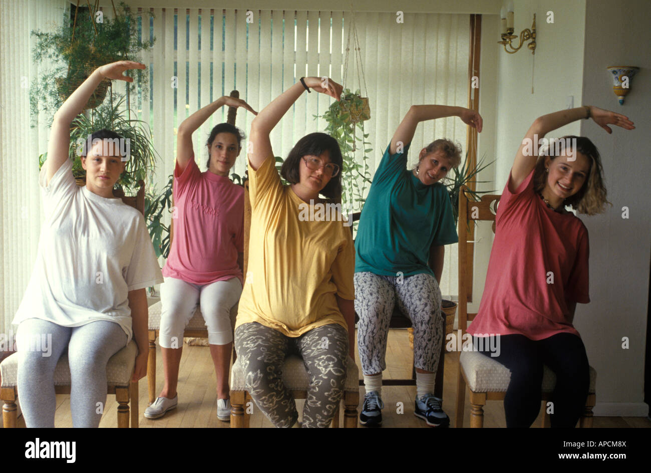 group of pregnant women in an exercise class Stock Photo - Alamy