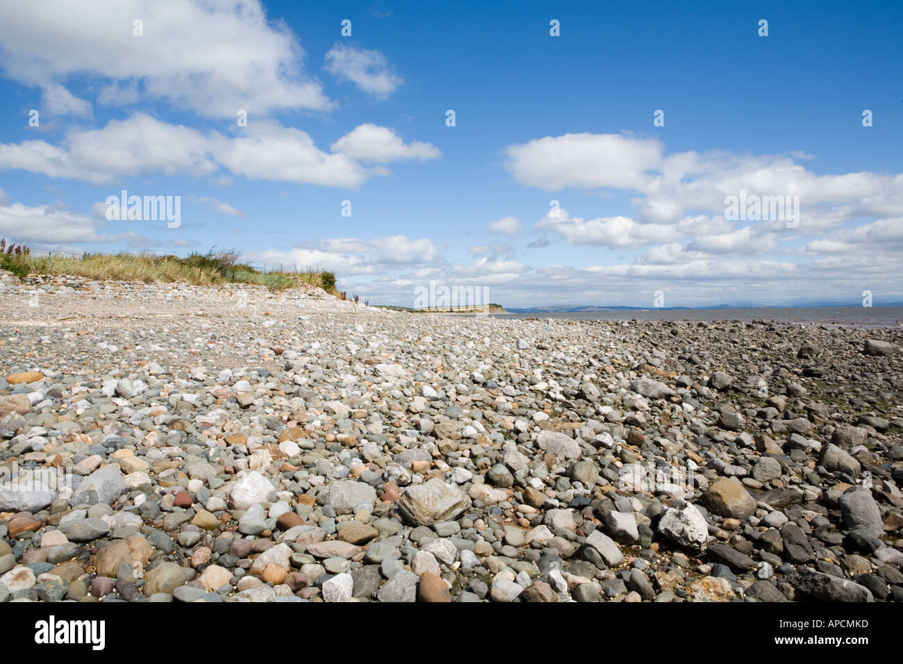 Low shot along deserted pebbled beach Stock Photo - Alamy