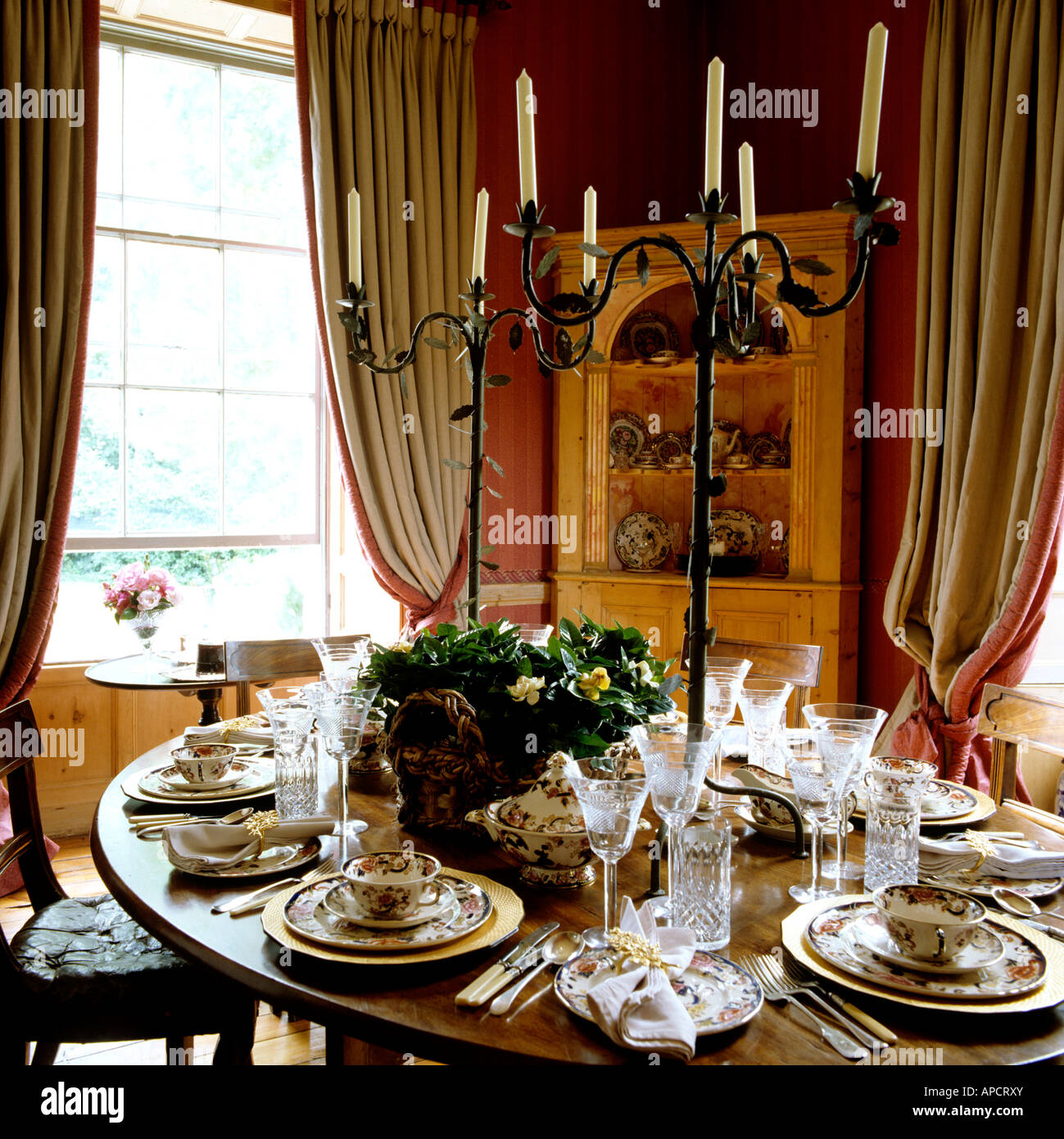 festively decorated dining table with John Rocha designed crystal Stock ...