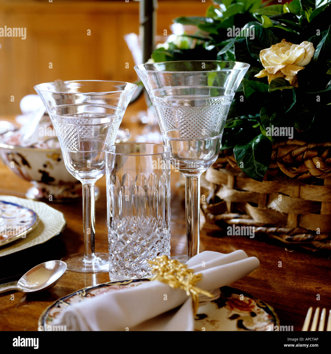 detail of festively decorated dining table with John Rocha designed ...