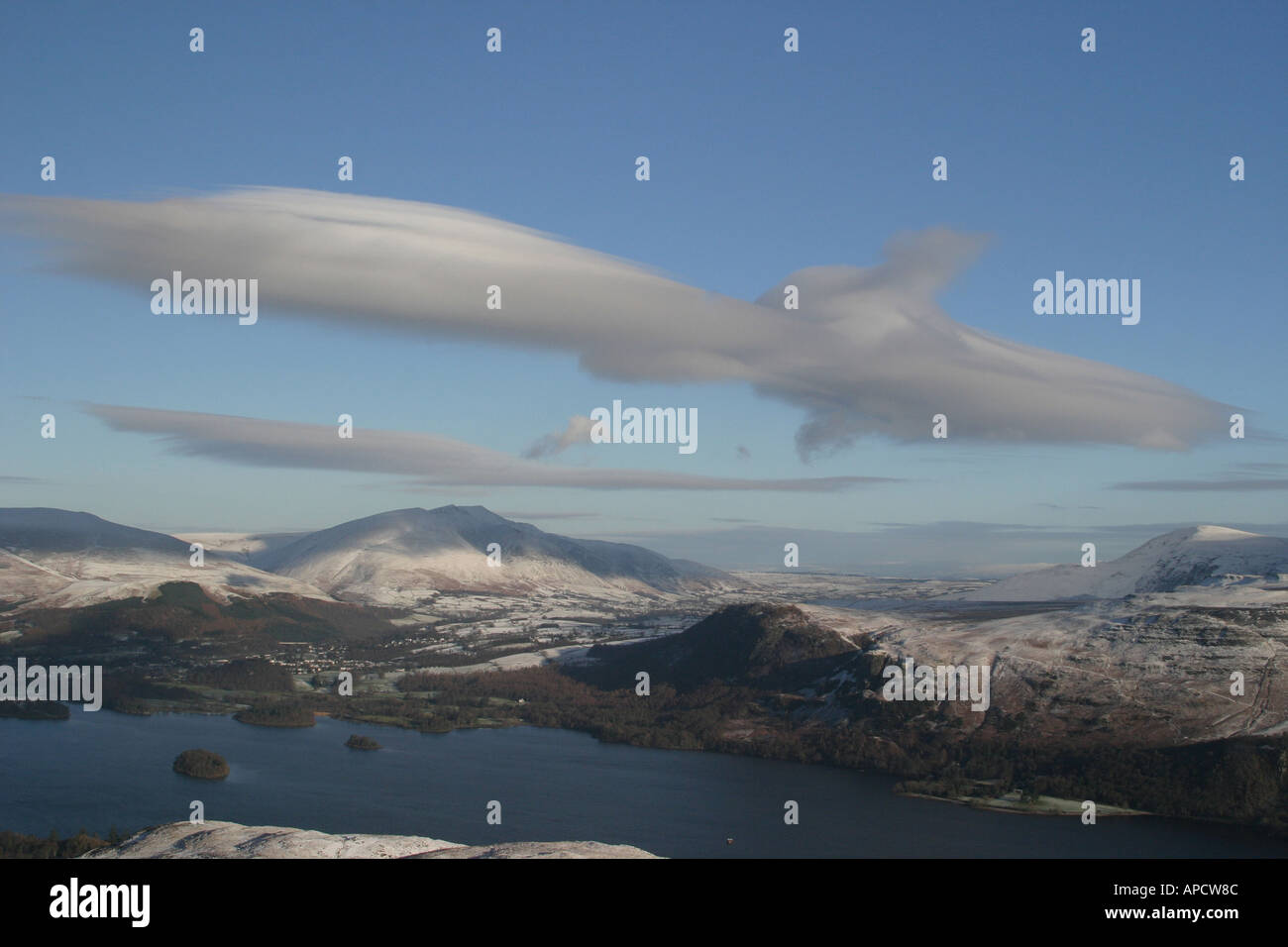 the northern fells of the lake district in winter under snow, uk Stock ...
