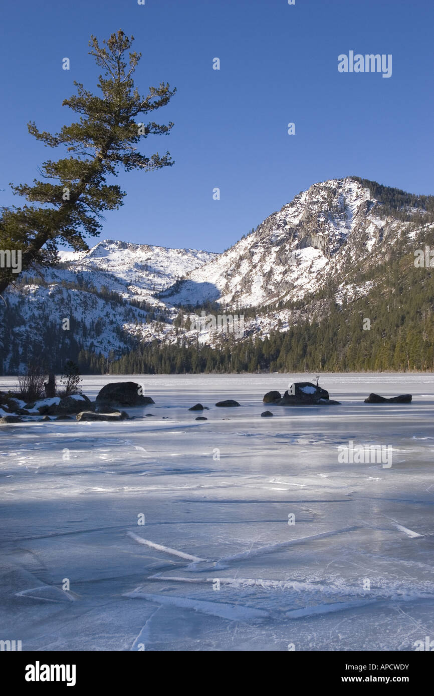 Frozen Cascade Lake near Lake Tahoe California Stock Photo - Alamy