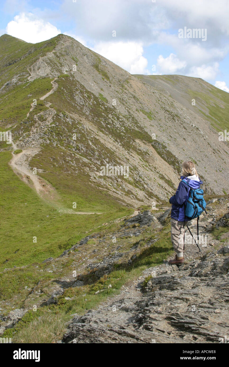 woman admiring the view in the lake district, uk Stock Photo - Alamy